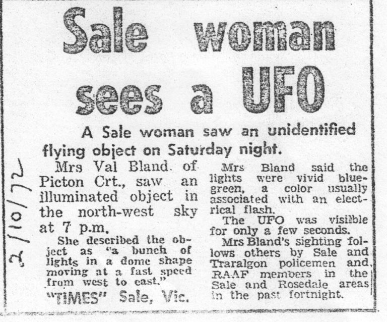 UFO sighting in Sale 50 years ago | Gippsland Times